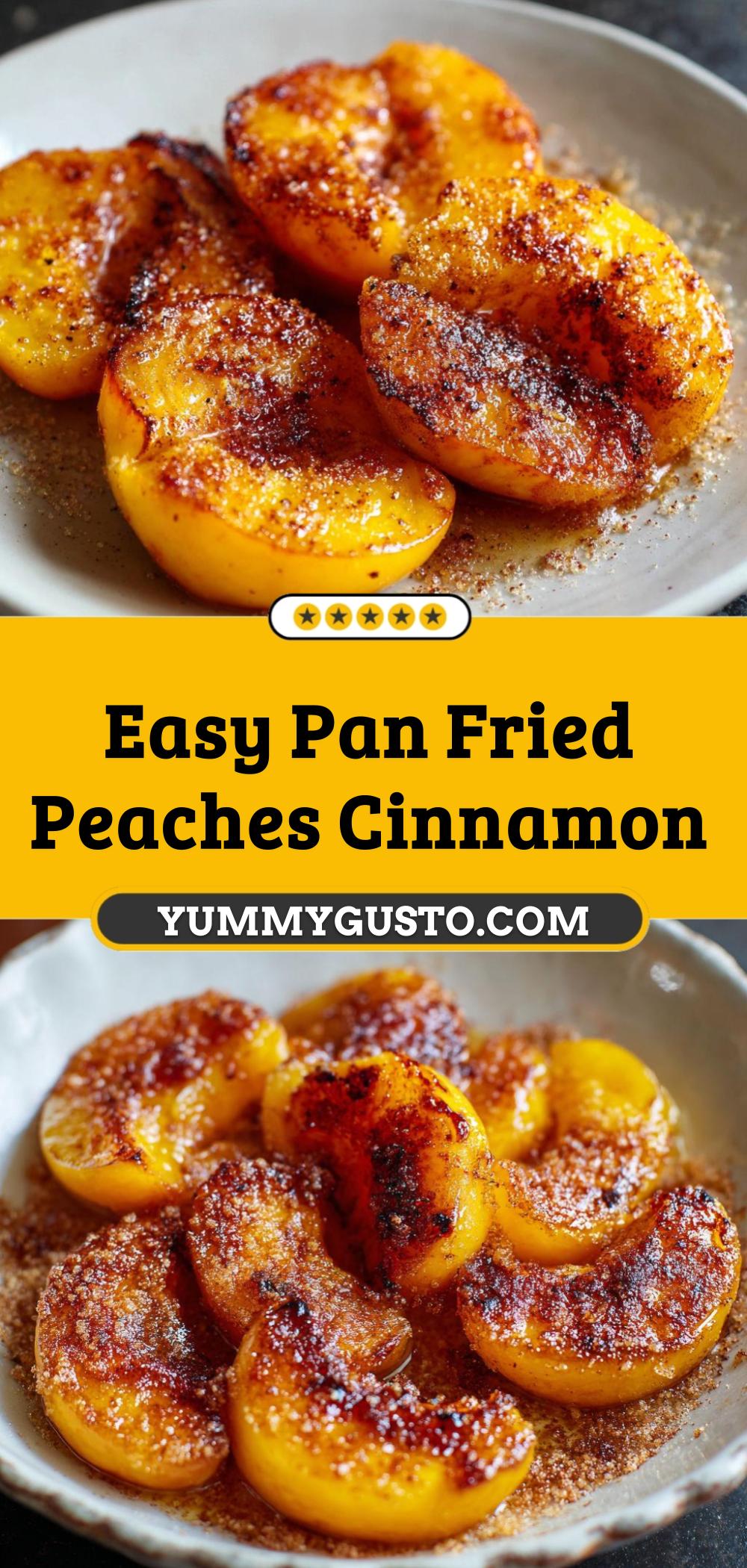 Easy Pan Fried Peaches with Cinnamon and Sugar - Yummy Gusto
