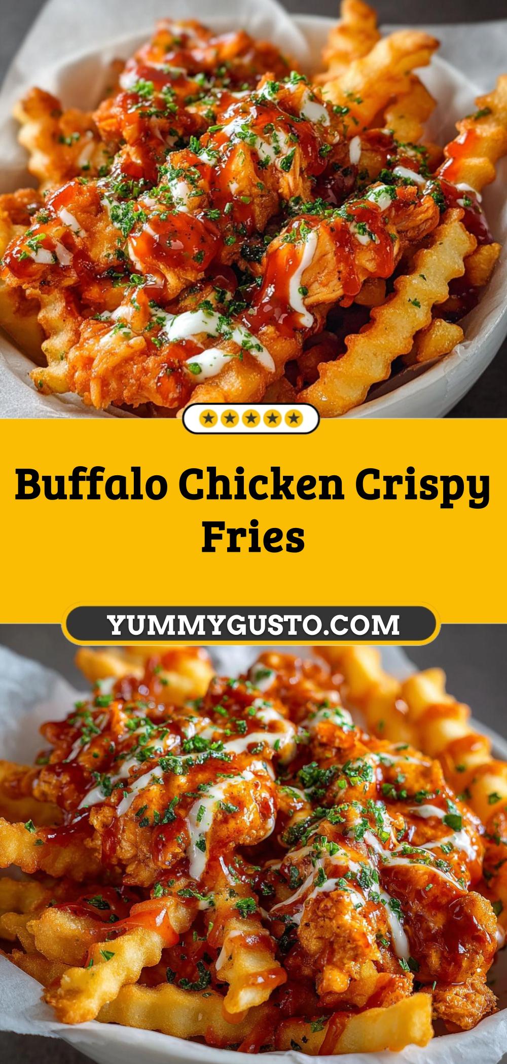 Buffalo Chicken Fries with Cheese and Crispy Potatoes - Yummy Gusto