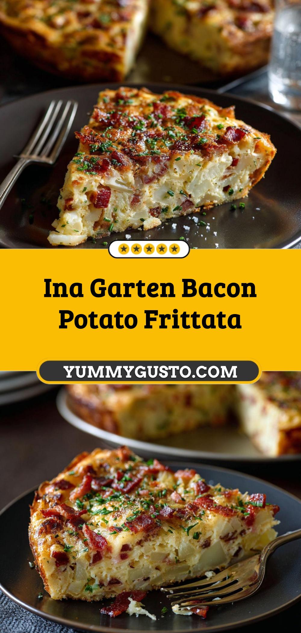 Ina Garten's Bacon and Potato Frittata with Cheddar - Yummy Gusto