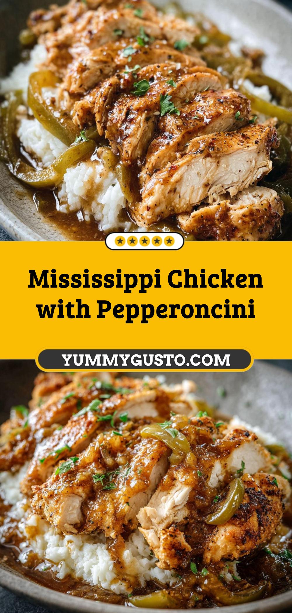 Mississippi Chicken: Savory Slow Cooked Pepperoncini Chicken - Yummy Gusto