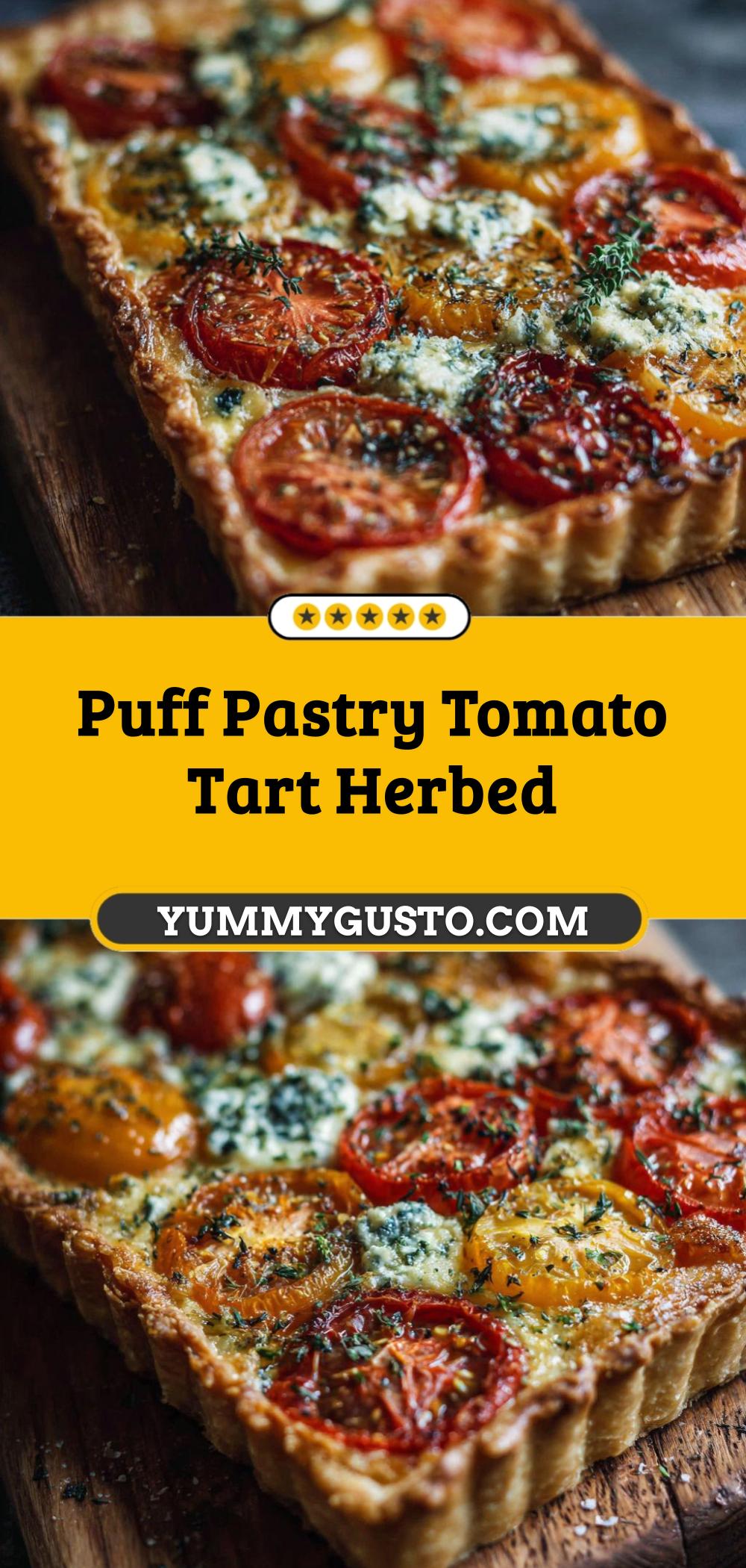 Puff Pastry with Tomato and Herbed Cheese - Yummy Gusto