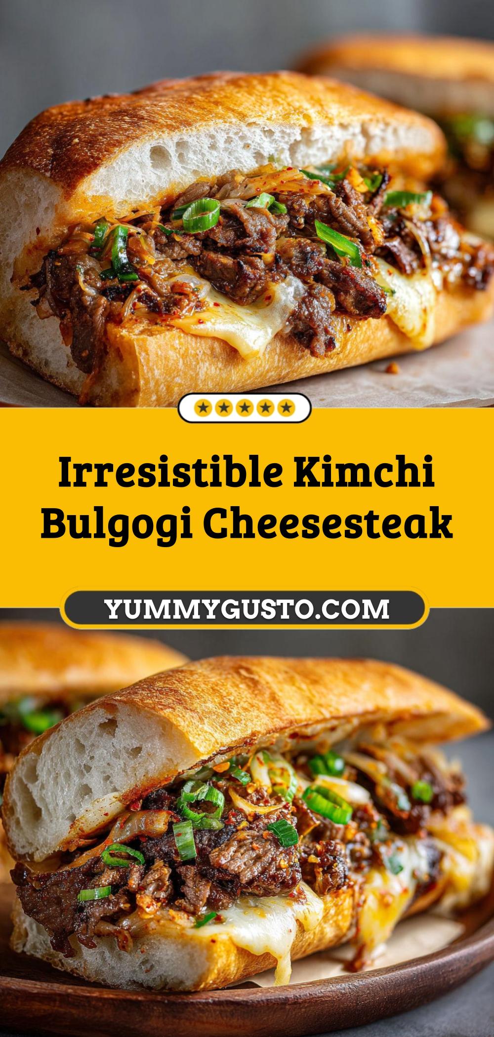 Irresistible Kimchi Bulgogi Cheesesteak With Melted Cheese - Yummy Gusto