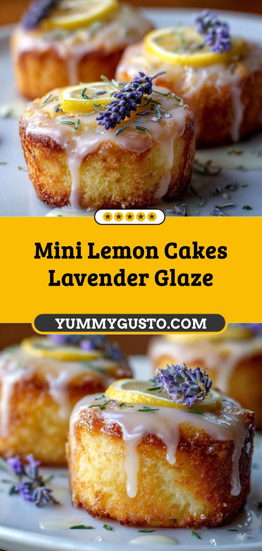 Mini Lemon Cakes with Lavender Glaze for Floral Citrus Dessert - Yummy ...